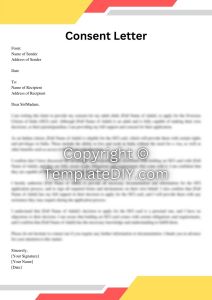 OCI Consent Letter for Adults Sample Template and Examples