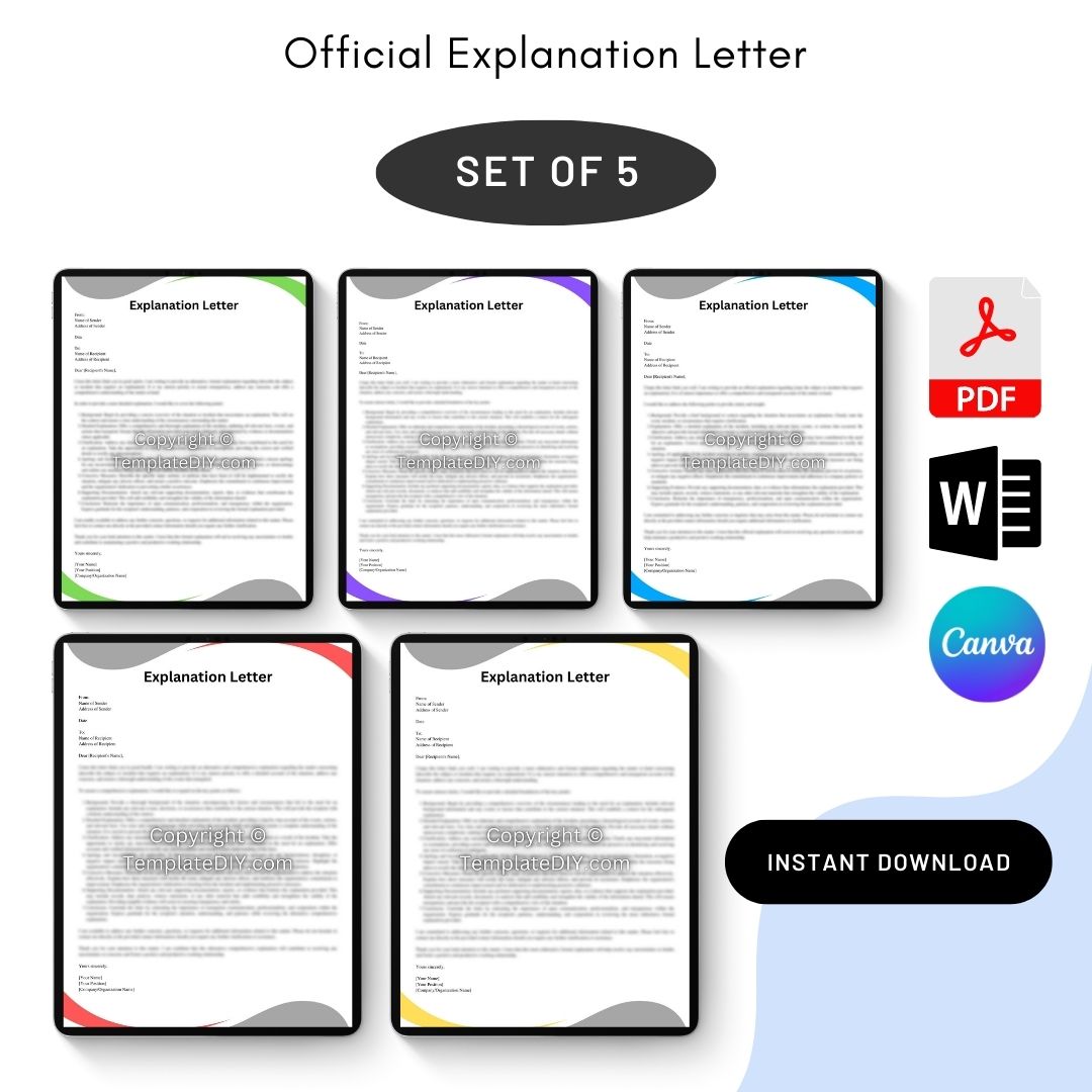 Official Explanation Letter Sample with Examples [Word]