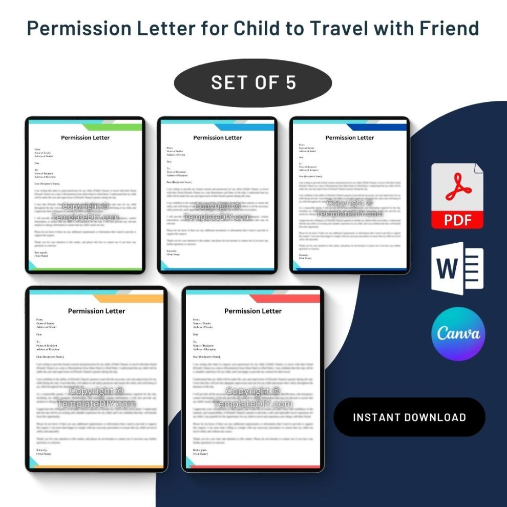 Permission Letter for Child to Travel with Friend Sample