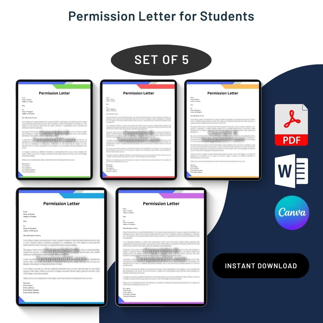Permission Letter for Students Sample with Examples [Word]