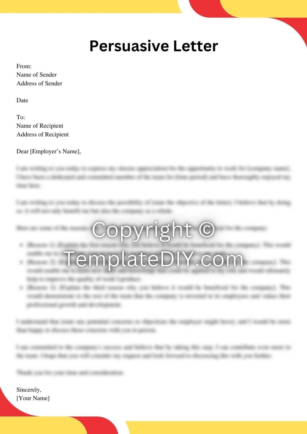 Persuasive Letter to Employer Sample with Examples [Word]