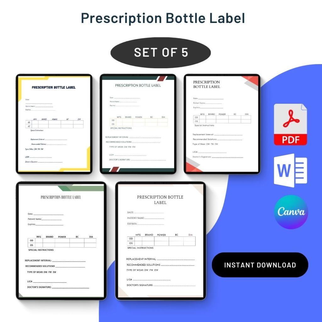 Prescription Bottle Label Template