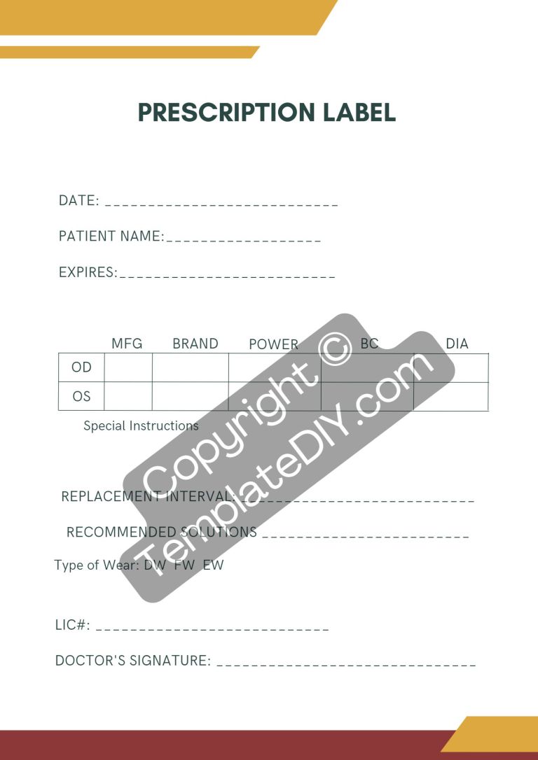 Prescription Label Template Printable PDF, Word [Editable]