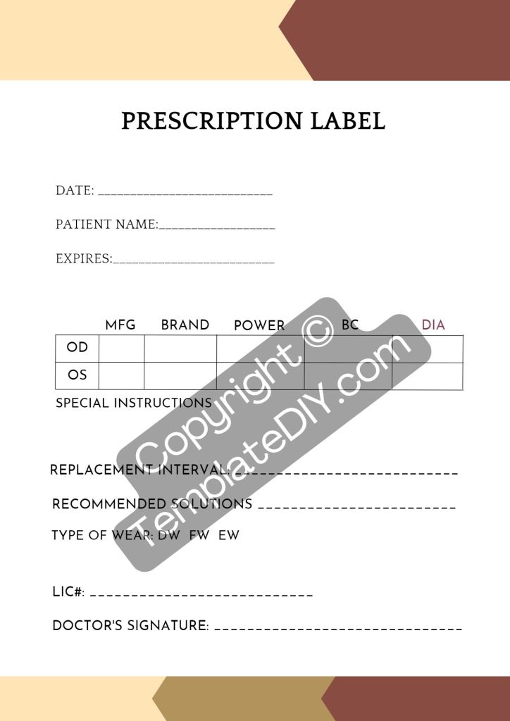 Prescription Label Template Printable PDF, Word [Editable]