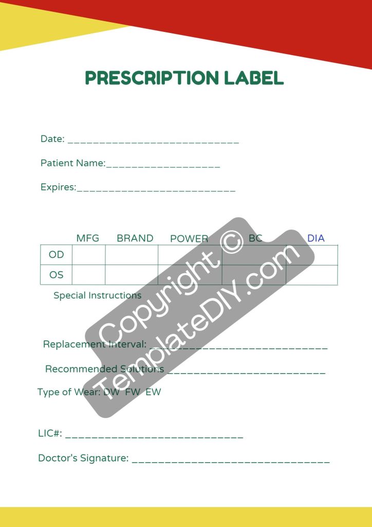 Prescription Label Template Printable PDF, Word [Editable]