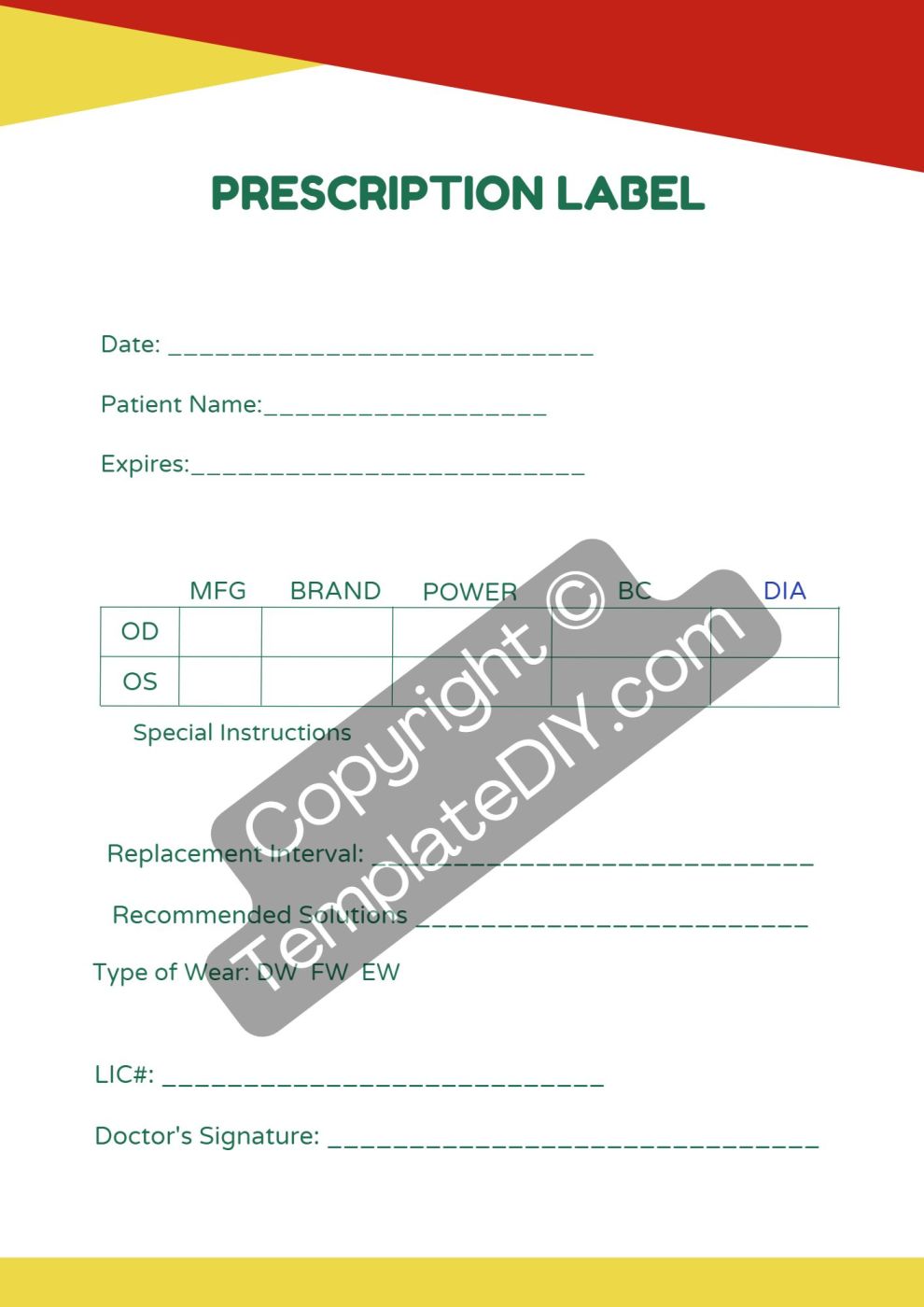 Prescription Label Template Printable PDF, Word [Editable]