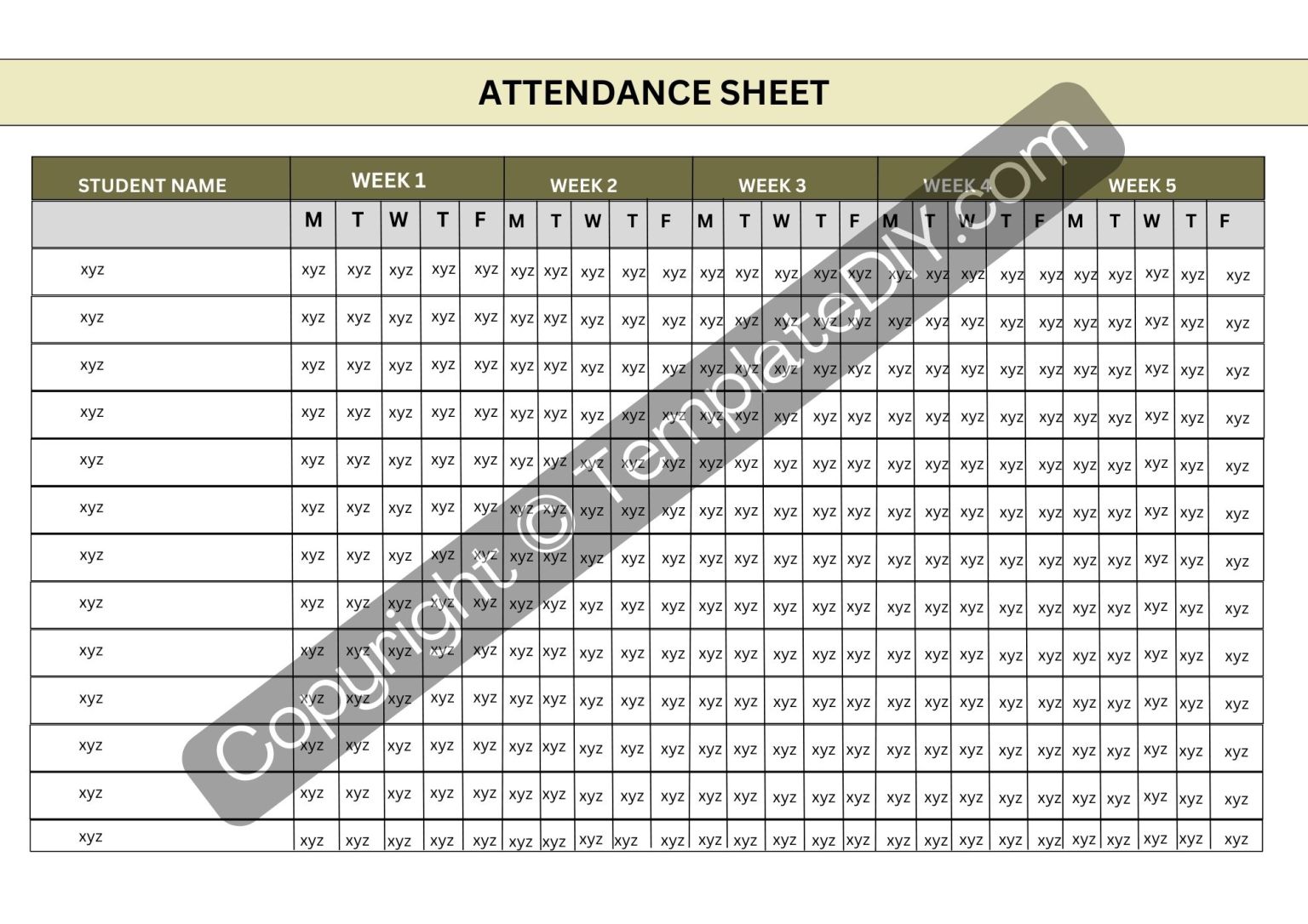 Attendance Record Template Printable PDF, Word [Editable]