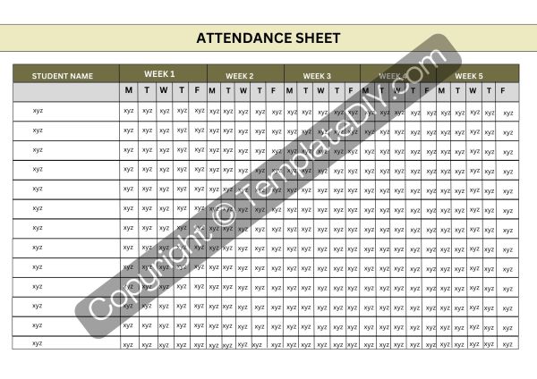 Attendance Record Template Printable PDF, Word [Editable]