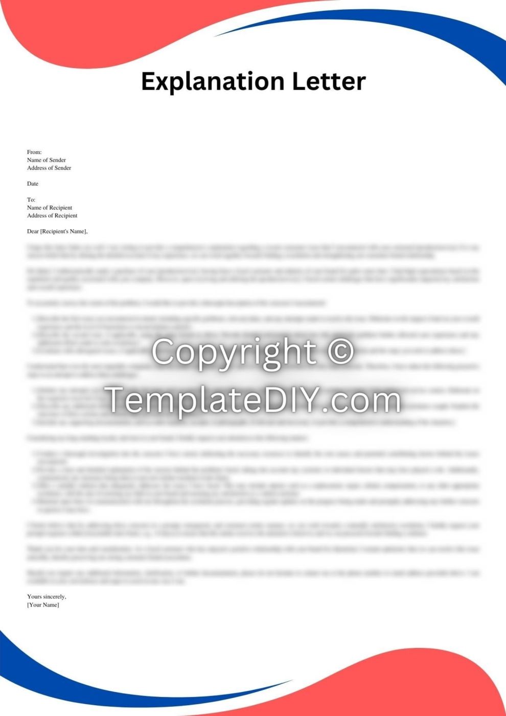 Consumer Explanation Letter Sample with Examples [Word]