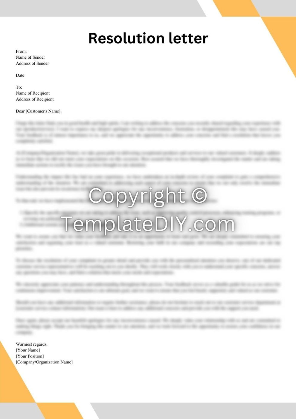 Customer Complaint Resolution Letter Sample with Examples