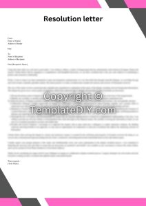 Dispute Resolution Letter Sample with Examples [Word]