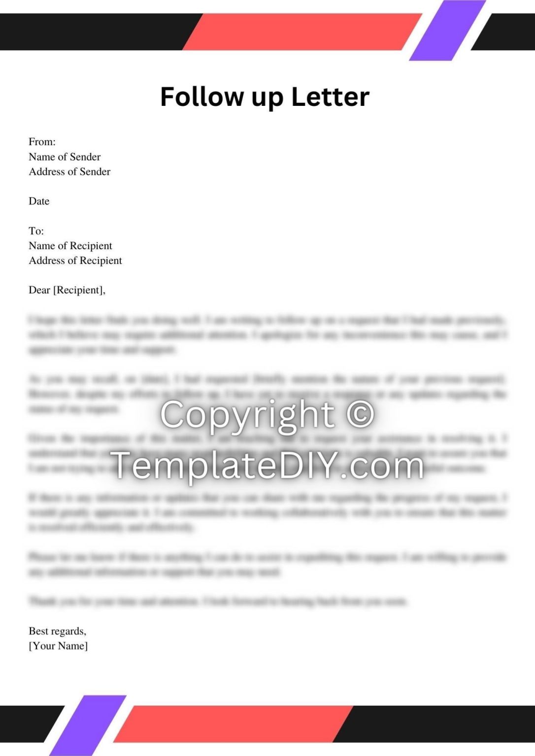 Follow Up Request Letter Sample Template with Examples