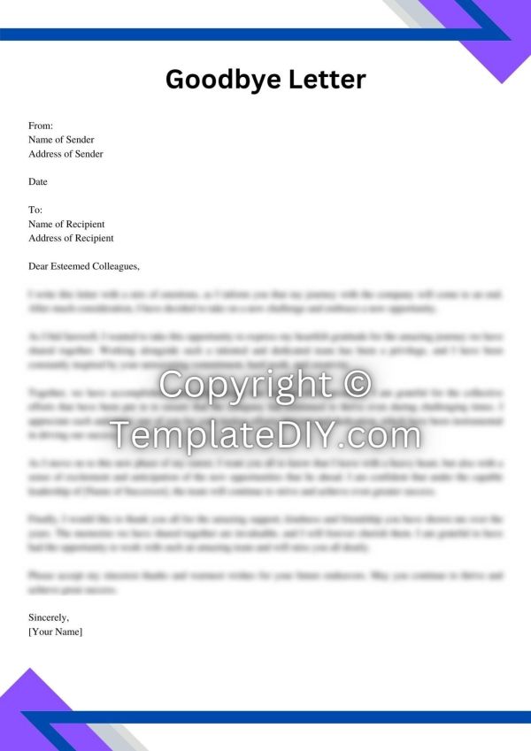 Goodbye Letter to Employees Sample with Examples [Word]