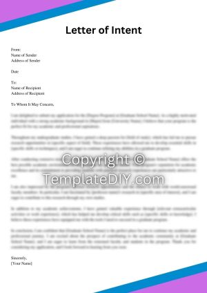 Letter of Intent for Graduate School Sample with Examples