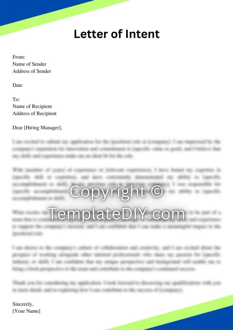 Letter of Intent to Hire Sample with Examples [Word]