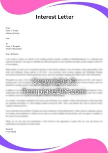 Letter of Interest for A Teaching Position Sample [Word]