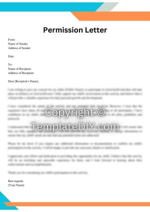 Parental Consent Permission Letter Sample with Examples