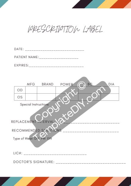 Prescription Label Template Printable PDF, Word [Editable]