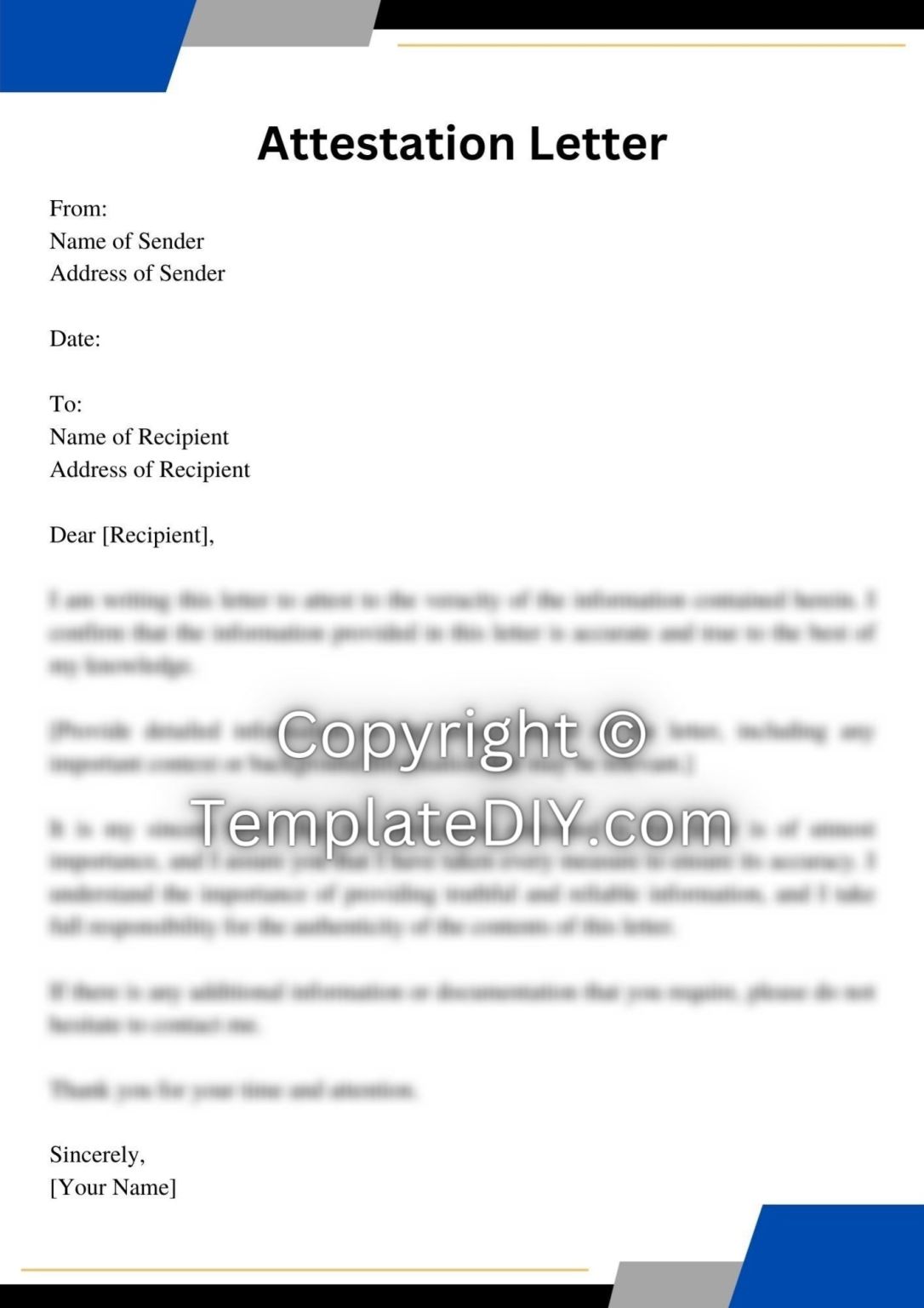 Self Attested Letter Template – Editable & Ready to Use
