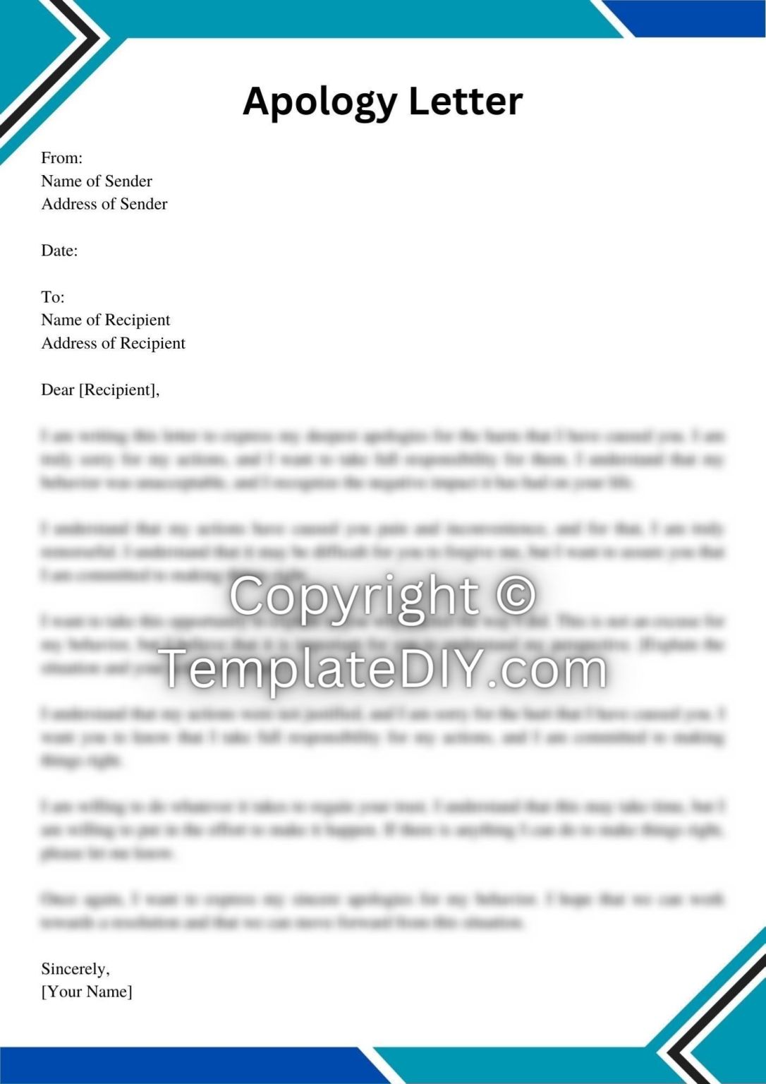 Sincere Apology Letter Sample Template with Examples