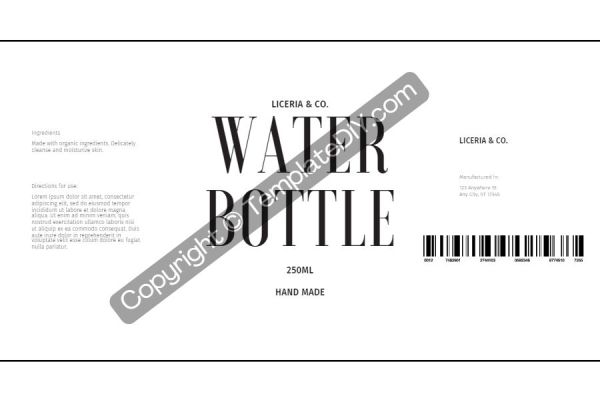 Water Bottle Label Template Printable in PDF, Word