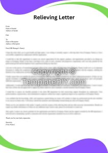 Relieving Letter to HR Sample with Examples [Word]