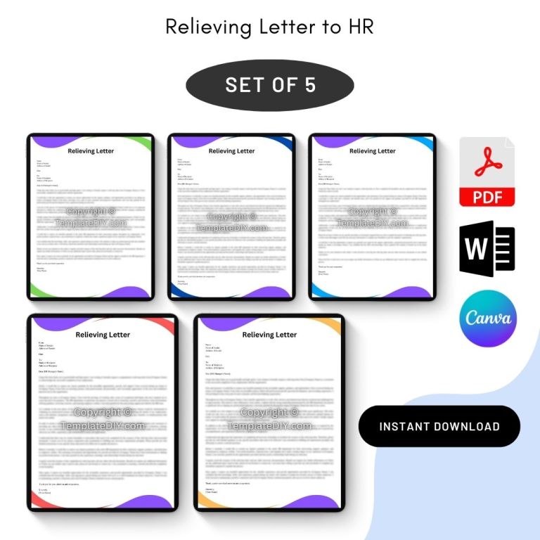 Relieving Letter to HR Sample with Examples [Word]