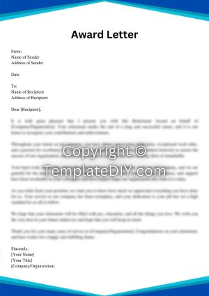 Retirement Award Letter Sample with Examples [Word Editable]