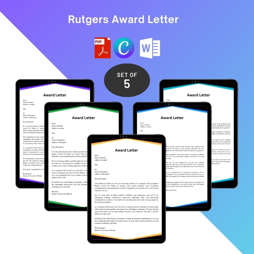 Rutgers Award Letter Sample Template with Examples [Word]