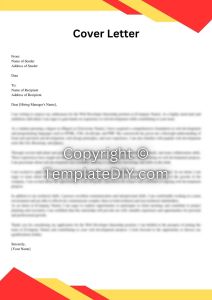 Cover Letter for Web Developer Internship Sample [Word]