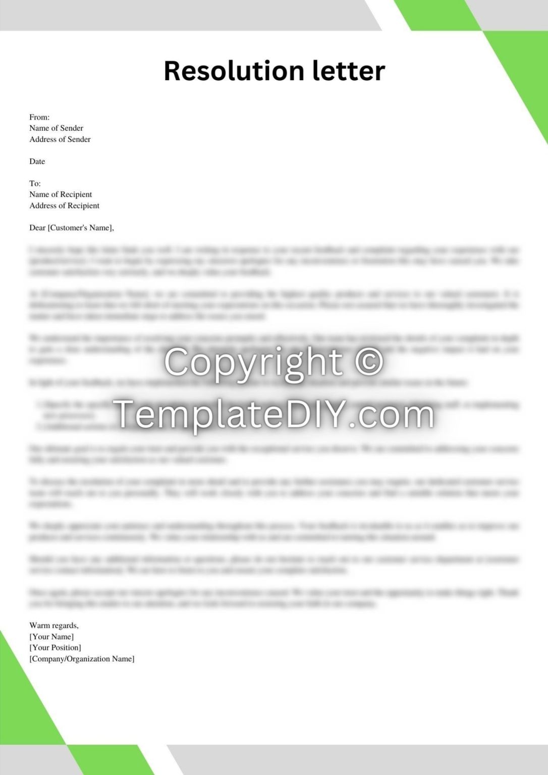 Customer Complaint Resolution Letter Sample with Examples
