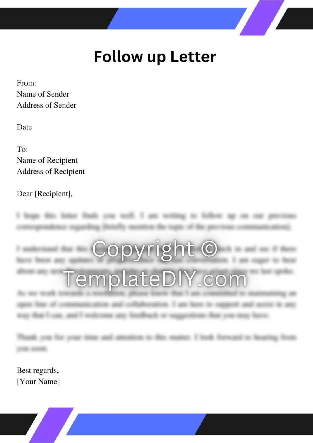Follow Up Correspondence Letter Sample with Examples
