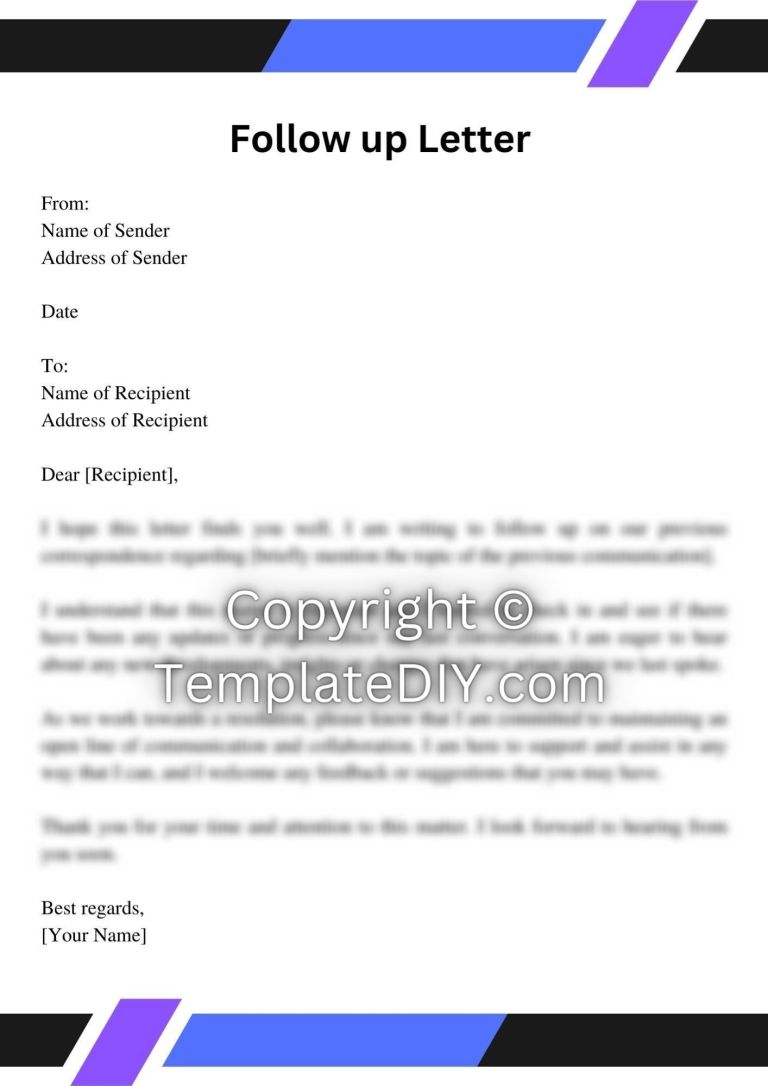 Follow Up Correspondence Letter Sample with Examples
