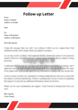 Follow Up Request Letter Sample Template with Examples