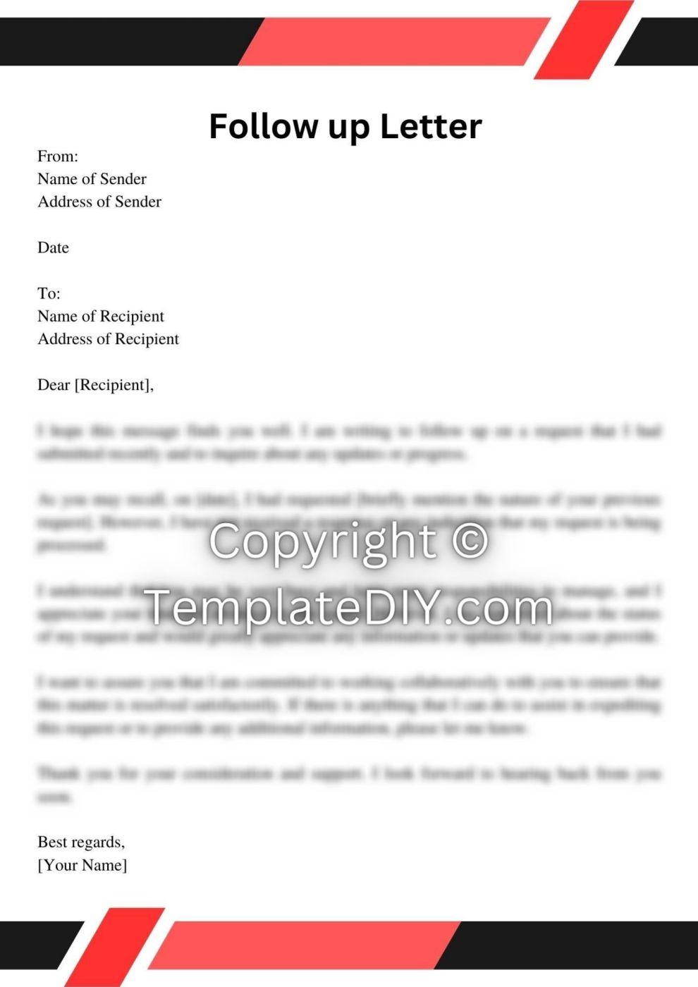 Follow Up Request Letter Sample Template with Examples