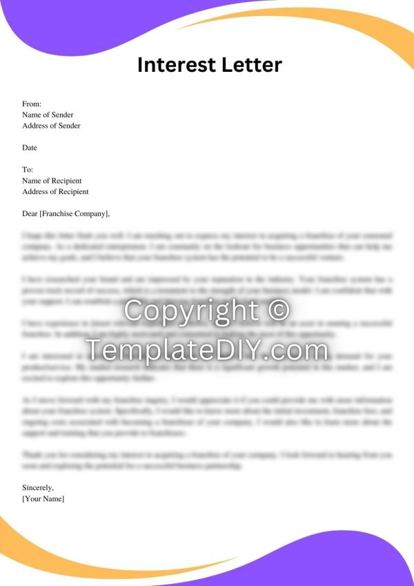 Franchise Interest Letter Sample with Examples [Word]