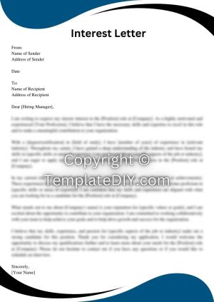 Job Interest Letter Sample with Examples [Word Editable]