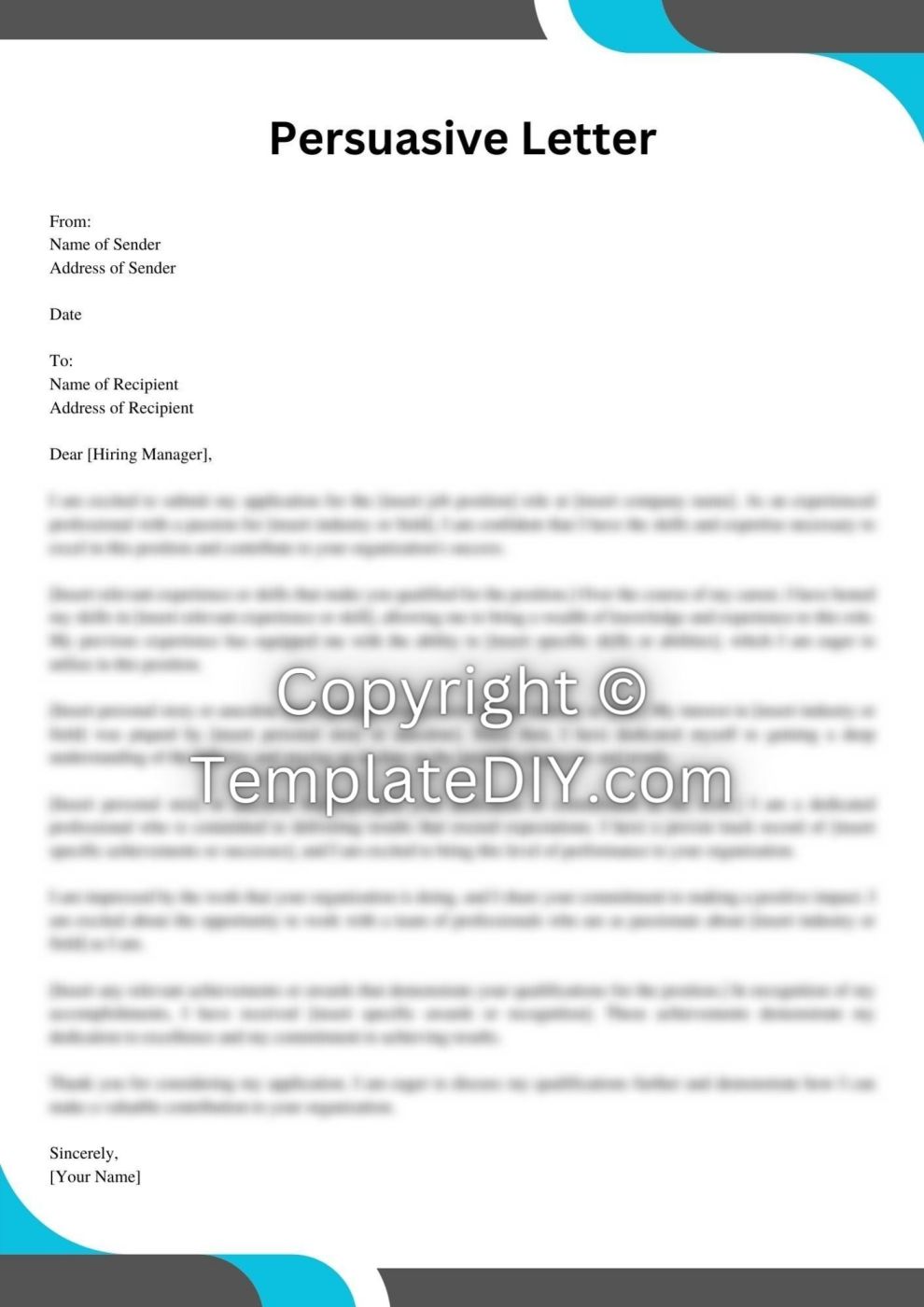 Persuasive Letter for Job Application Sample with Examples