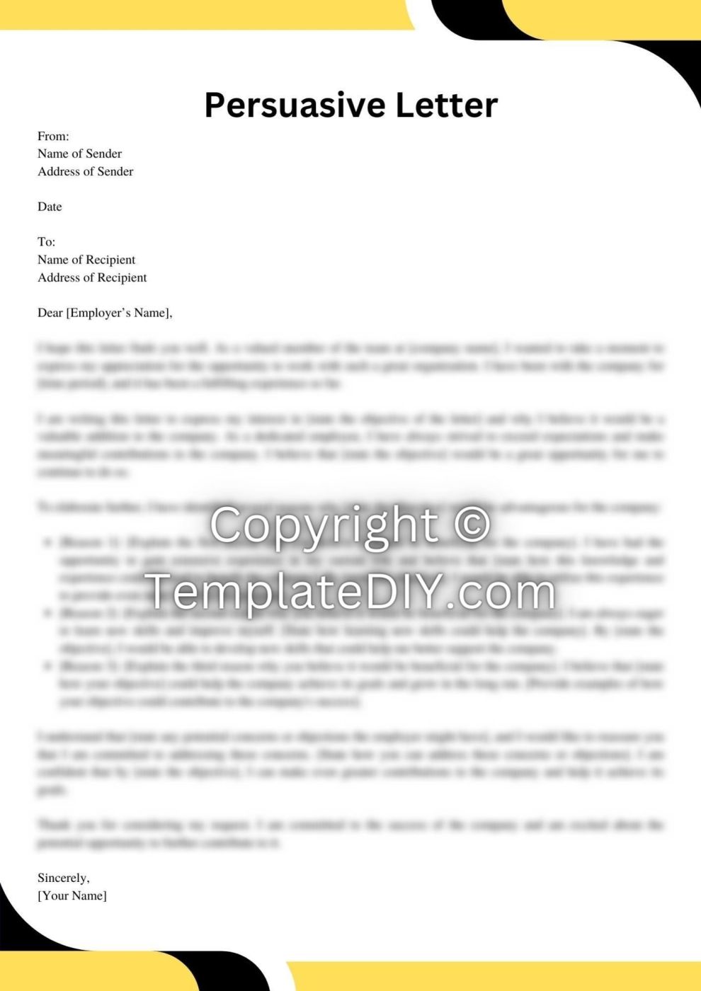Persuasive Letter to Employer Sample with Examples [Word]