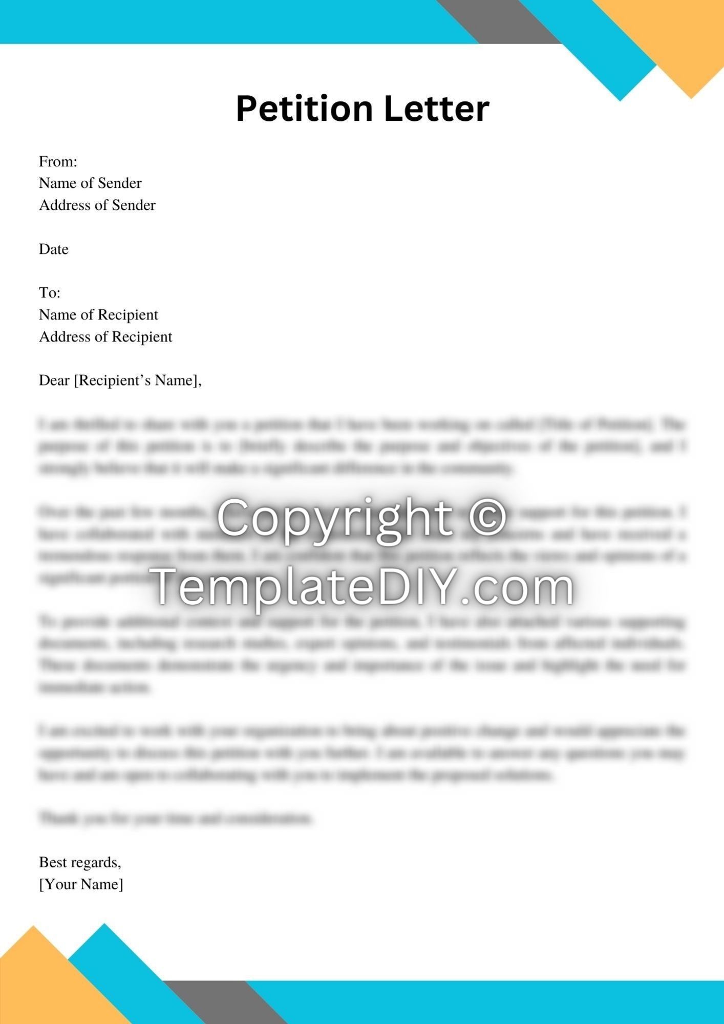 Sample Petition Letter Format