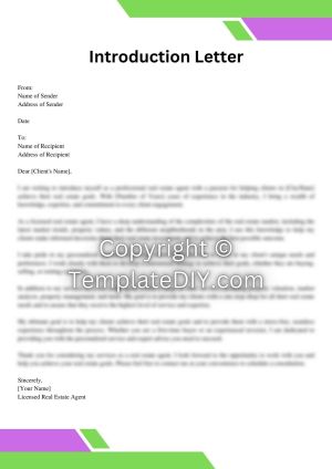 Real Estate Introduction Letter Sample with Examples