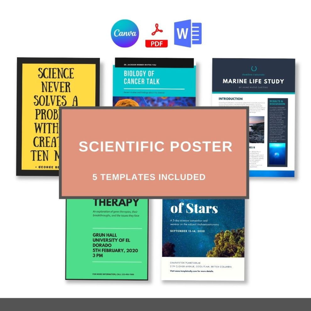 Scientific Poster Template Printable PDF, Word [Editable]