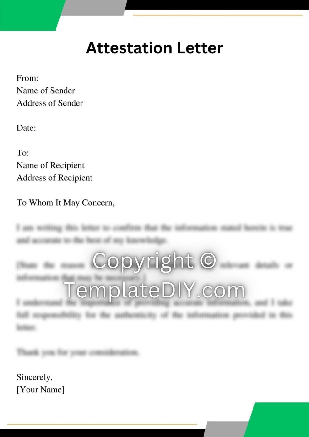 Self Attested Letter Template – Editable & Ready to Use