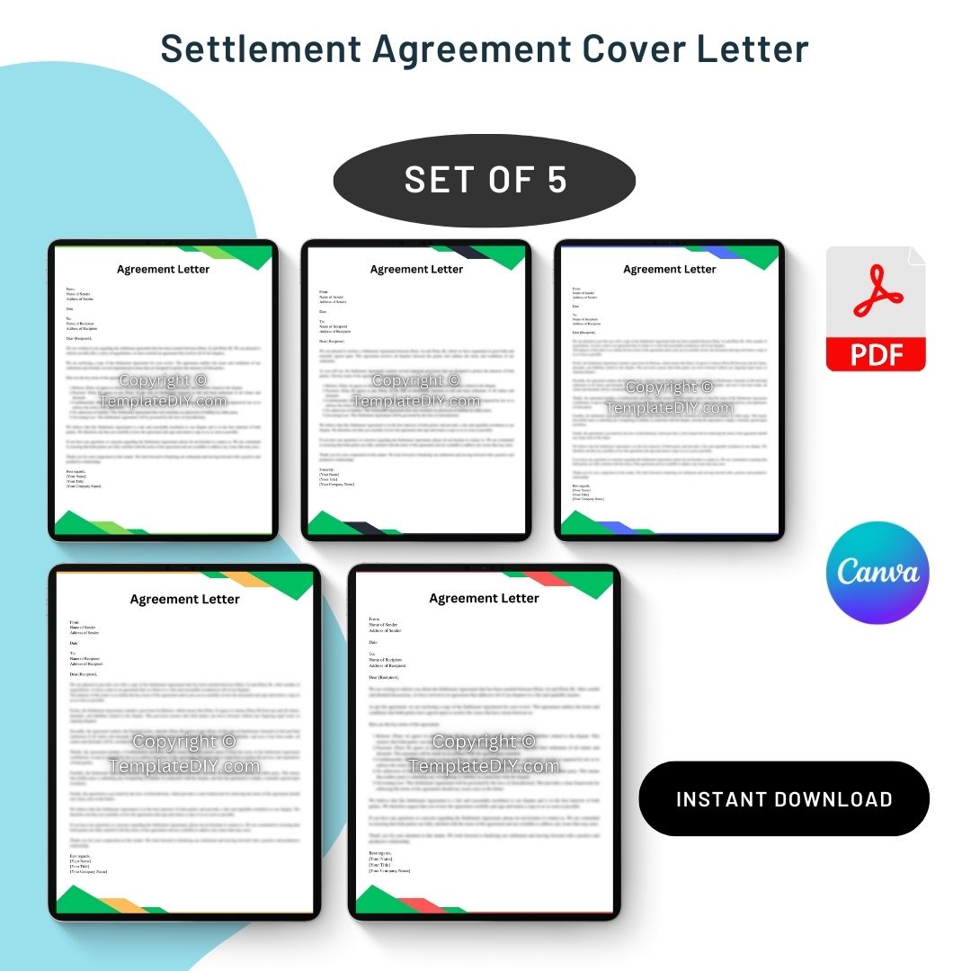 Settlement Agreement Cover Letter Sample with Examples