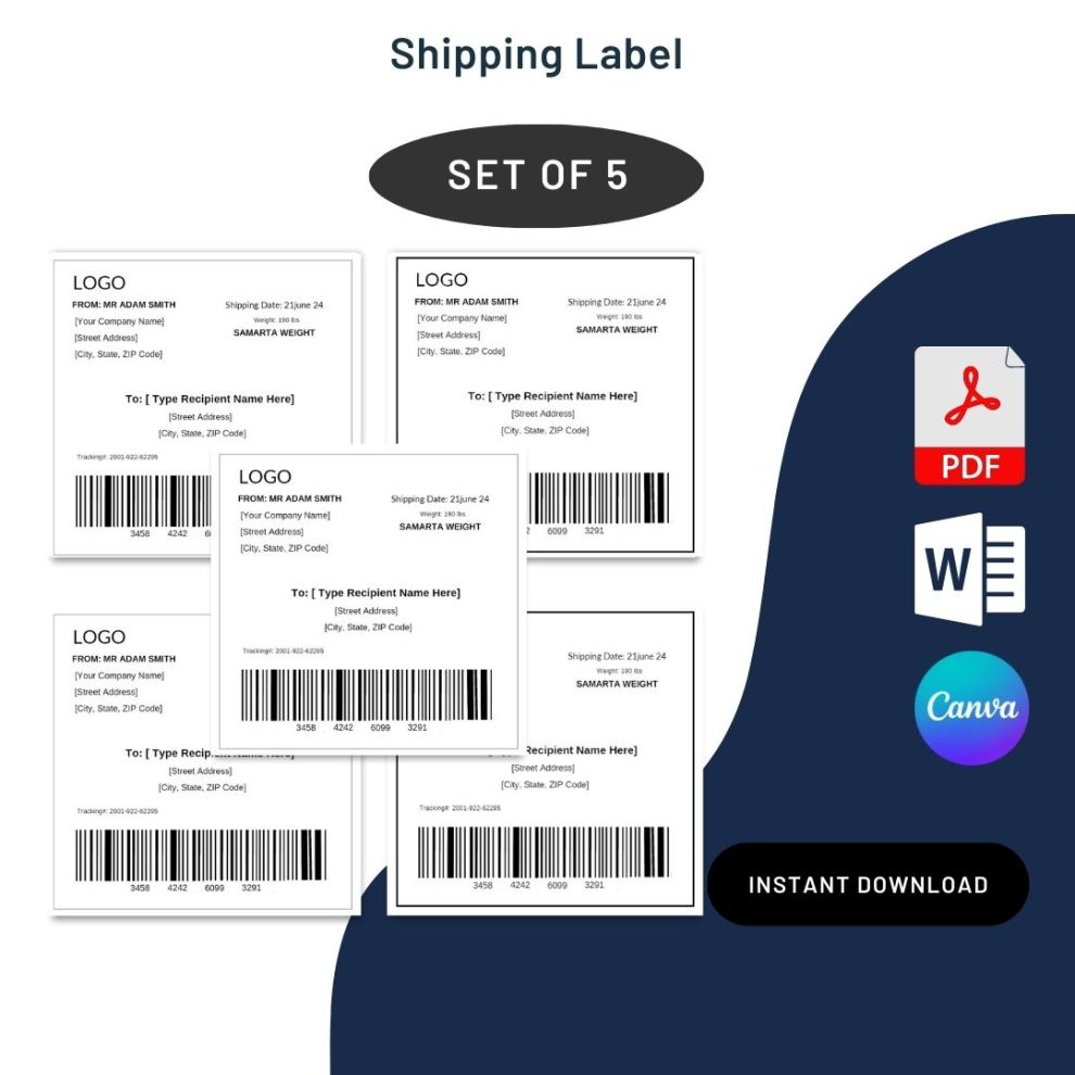 Address Label Template Printable PDF, Word [Editable]