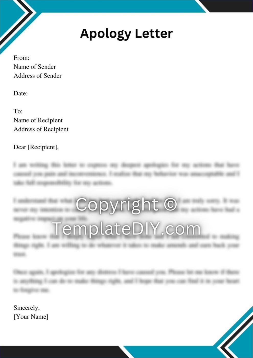 Sincere Apology Letter Sample Template with Examples
