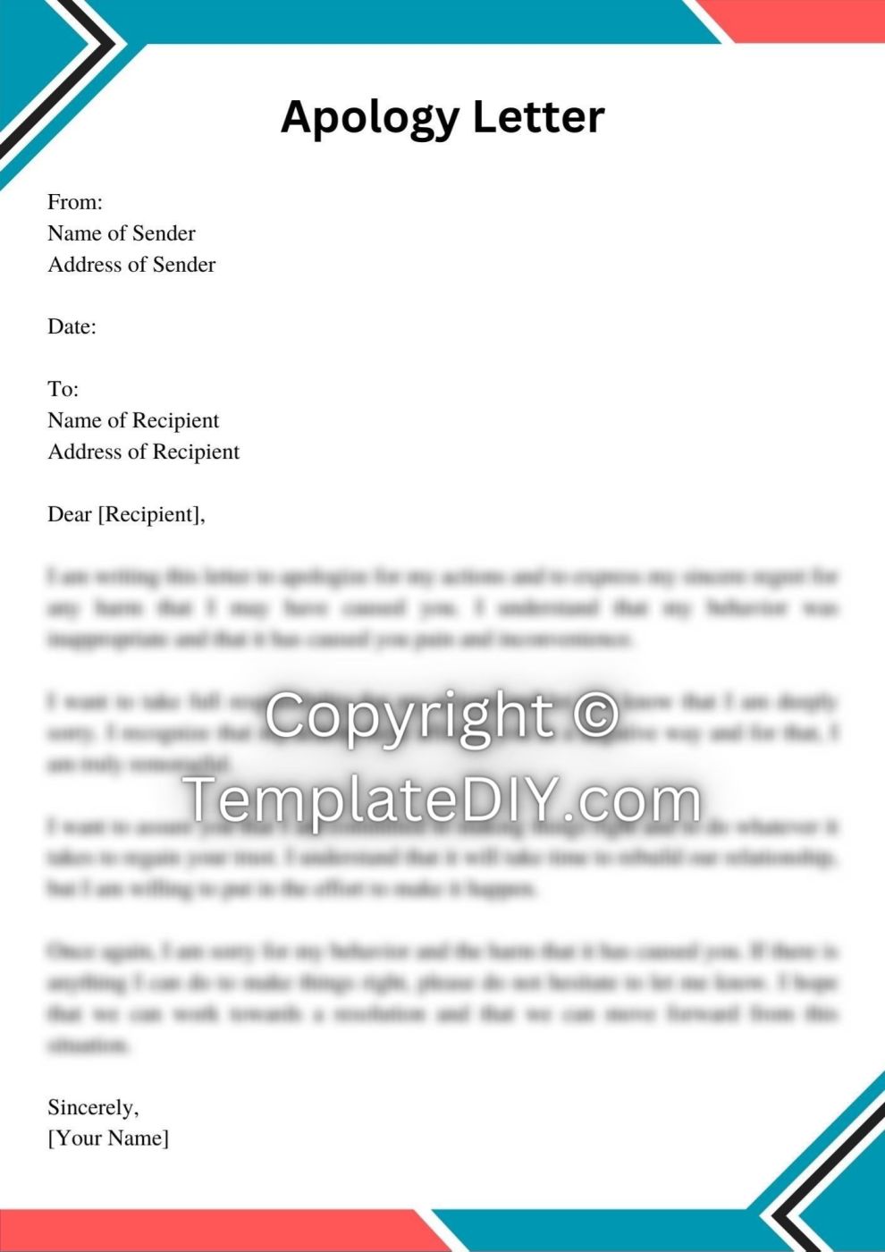 Sincere Apology Letter Sample Template with Examples