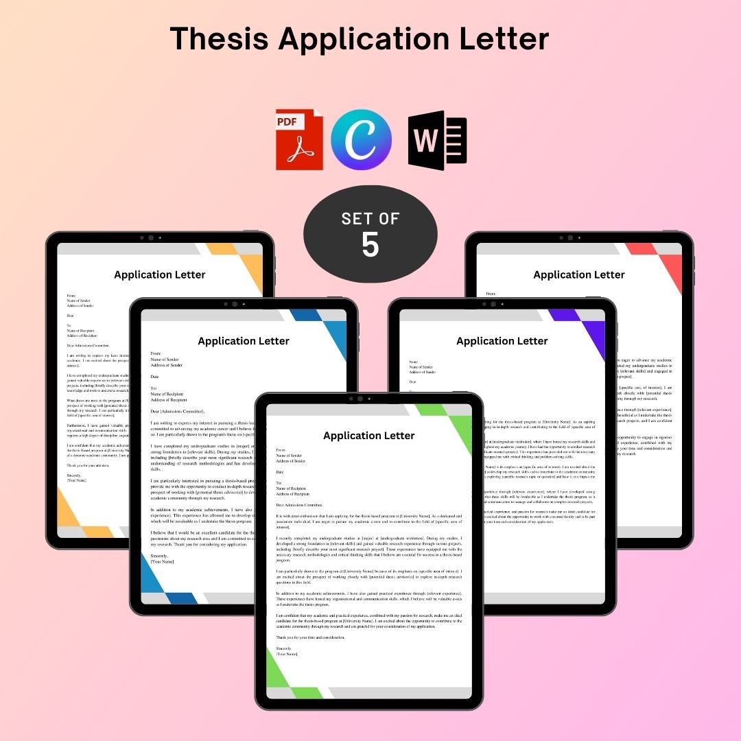 Thesis Application Letter Sample Template with Examples