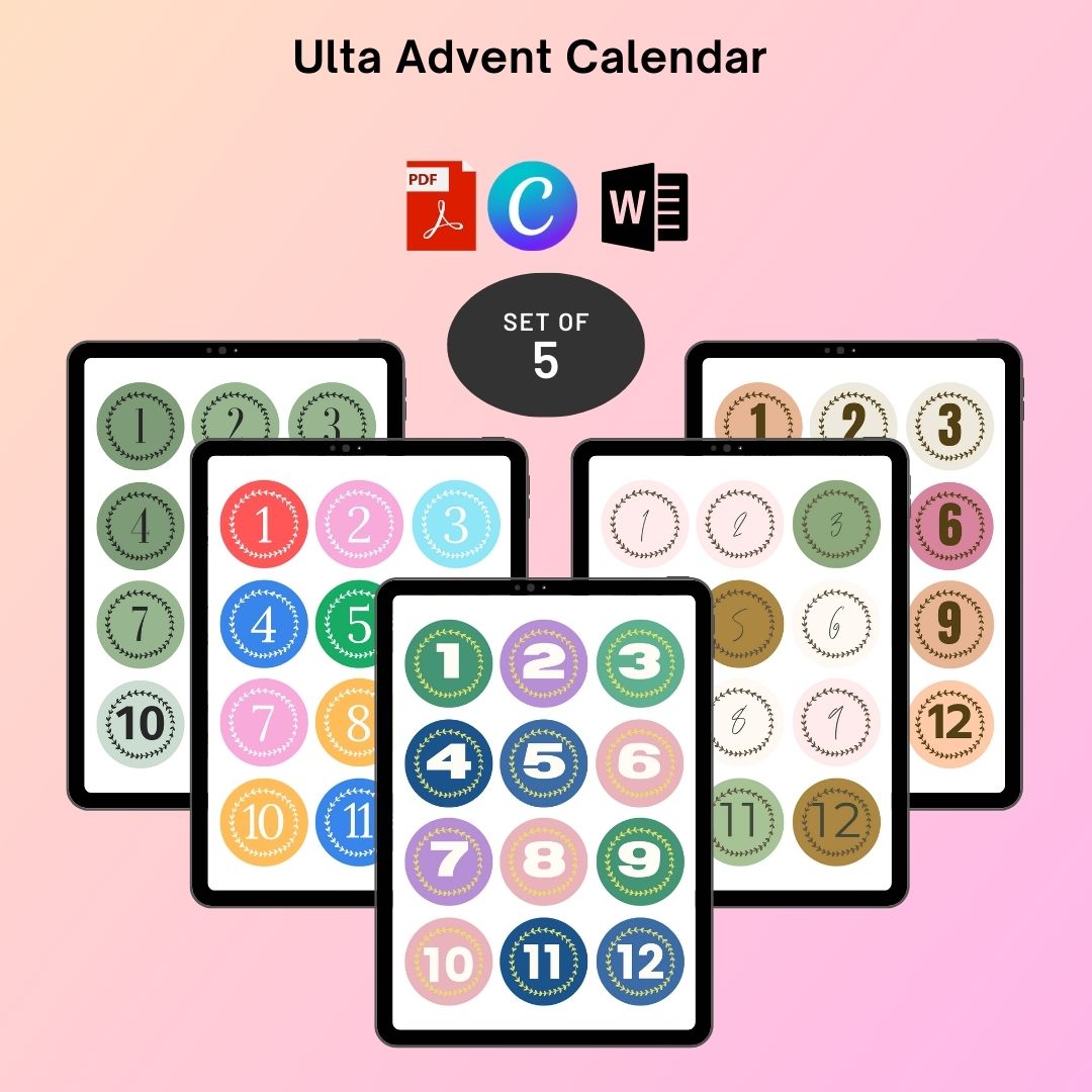 Ulta Advent Calendar Printable Template in PDF, Word
