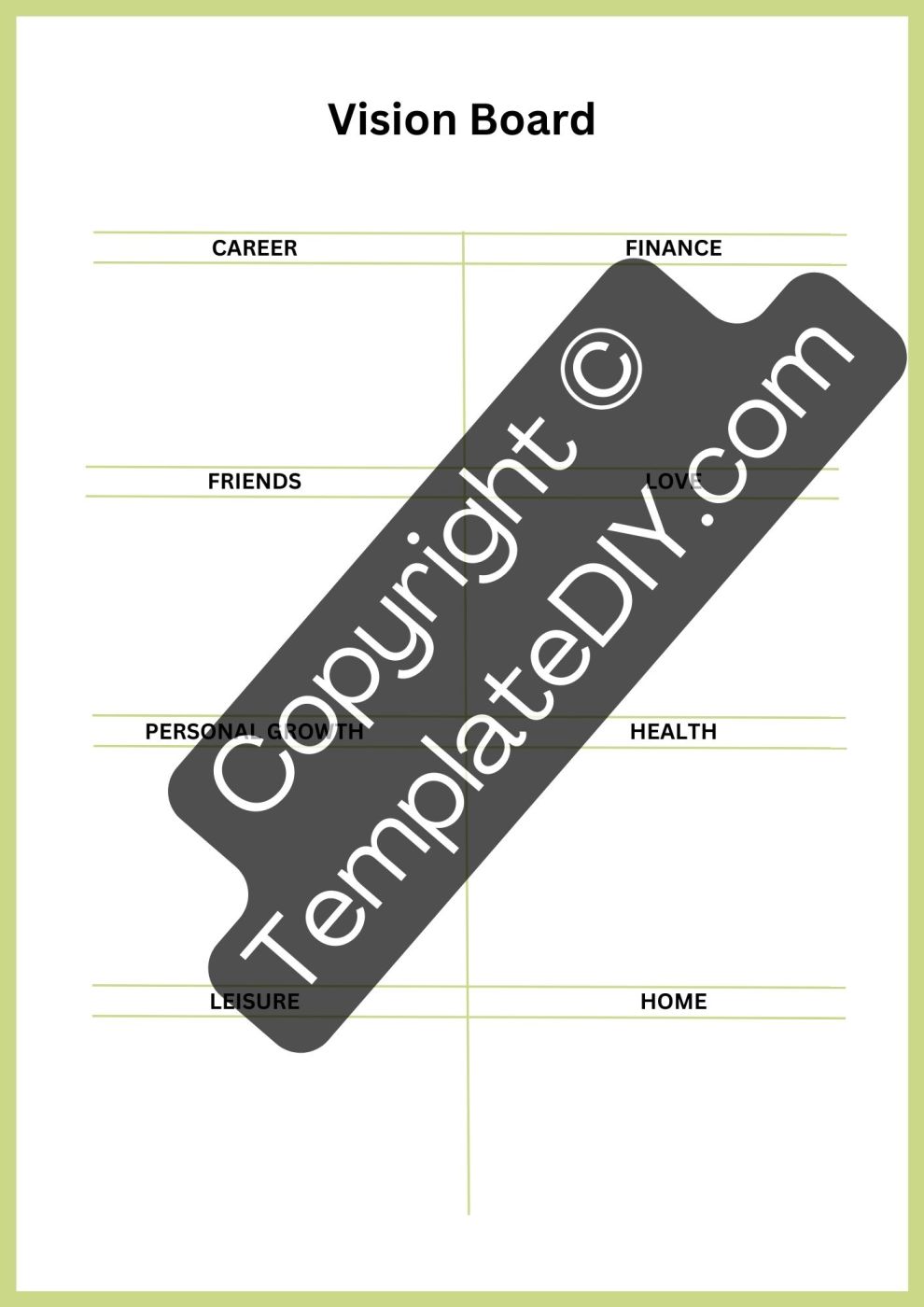 Vision Board Template Printable Template PDF, Word